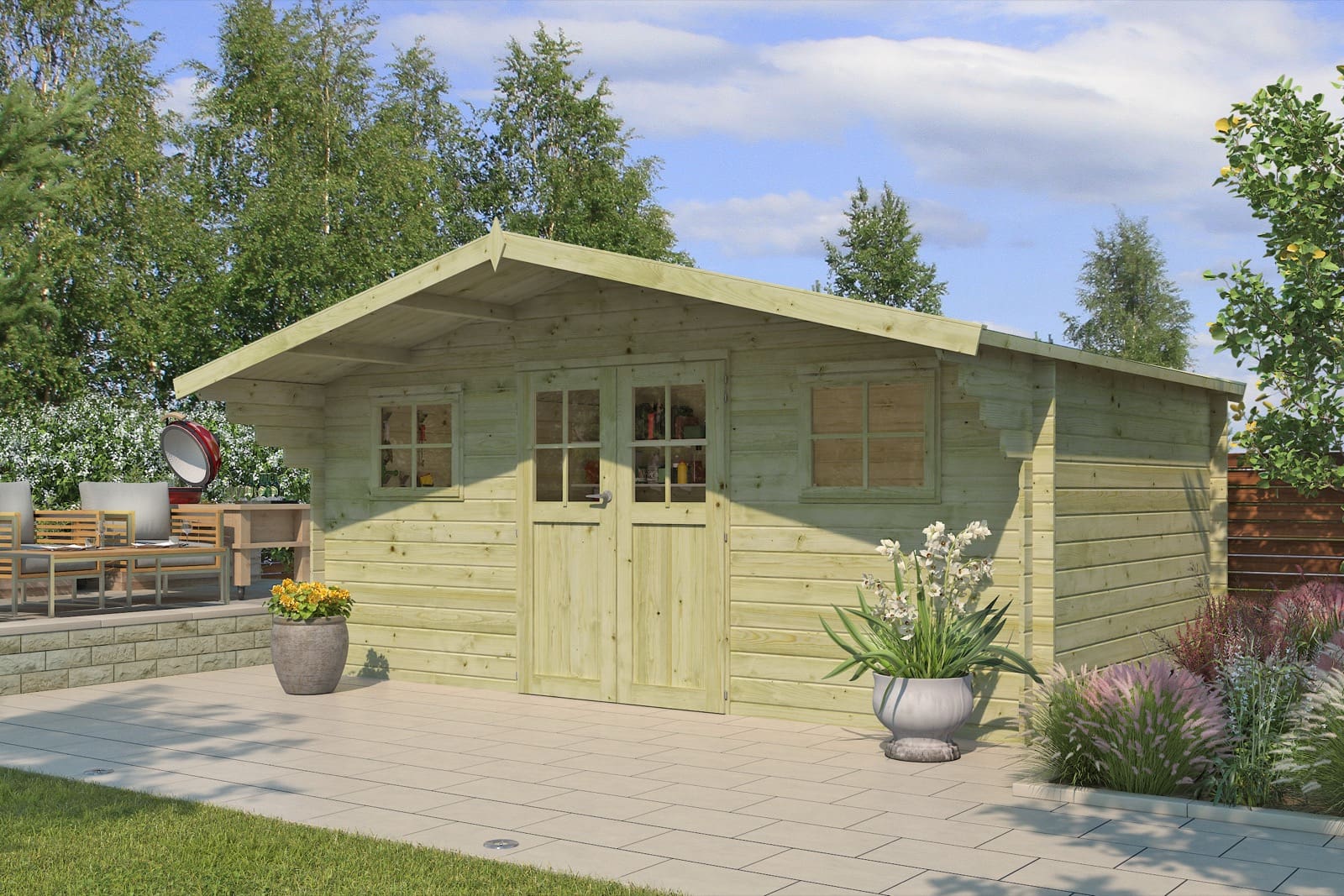 Woodlands tuinhuis Winnipeg L 3055L blokhut | Ruim blokhut tuinhuis met ...